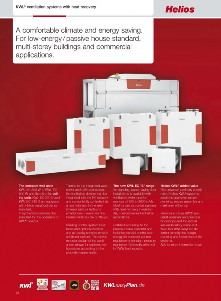 KWL - Cross flow heat recovery units HELIOS VENTILATOREN